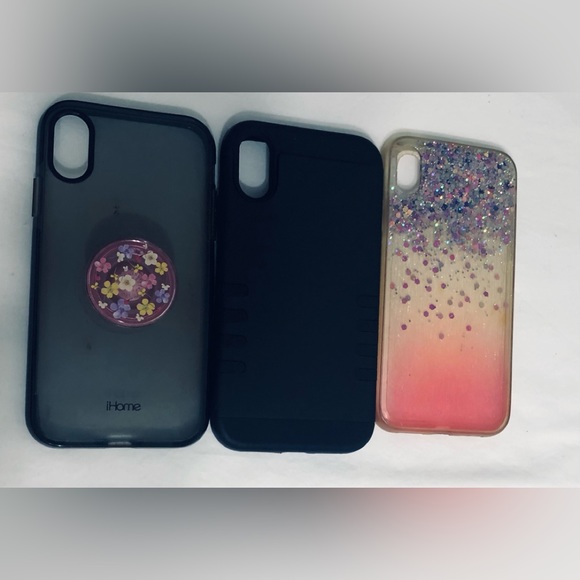 iHome | Cell Phones & Accessories | Bundle 3 Pk Xr Iphone Cases With Pop Sockets Black Purple ...